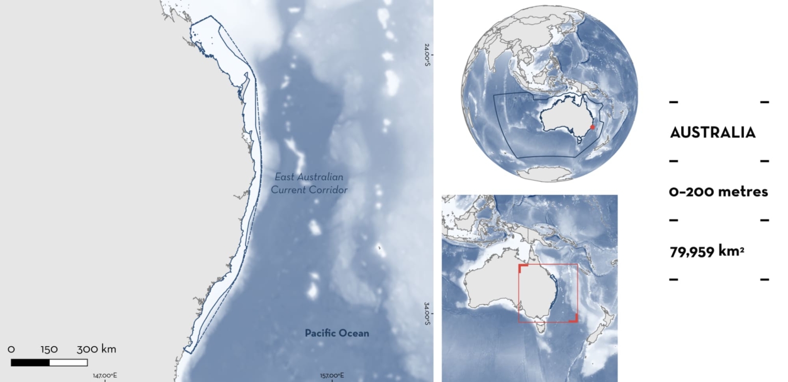 East Australian Current Corridor ISRA - Important Shark Ray Areas